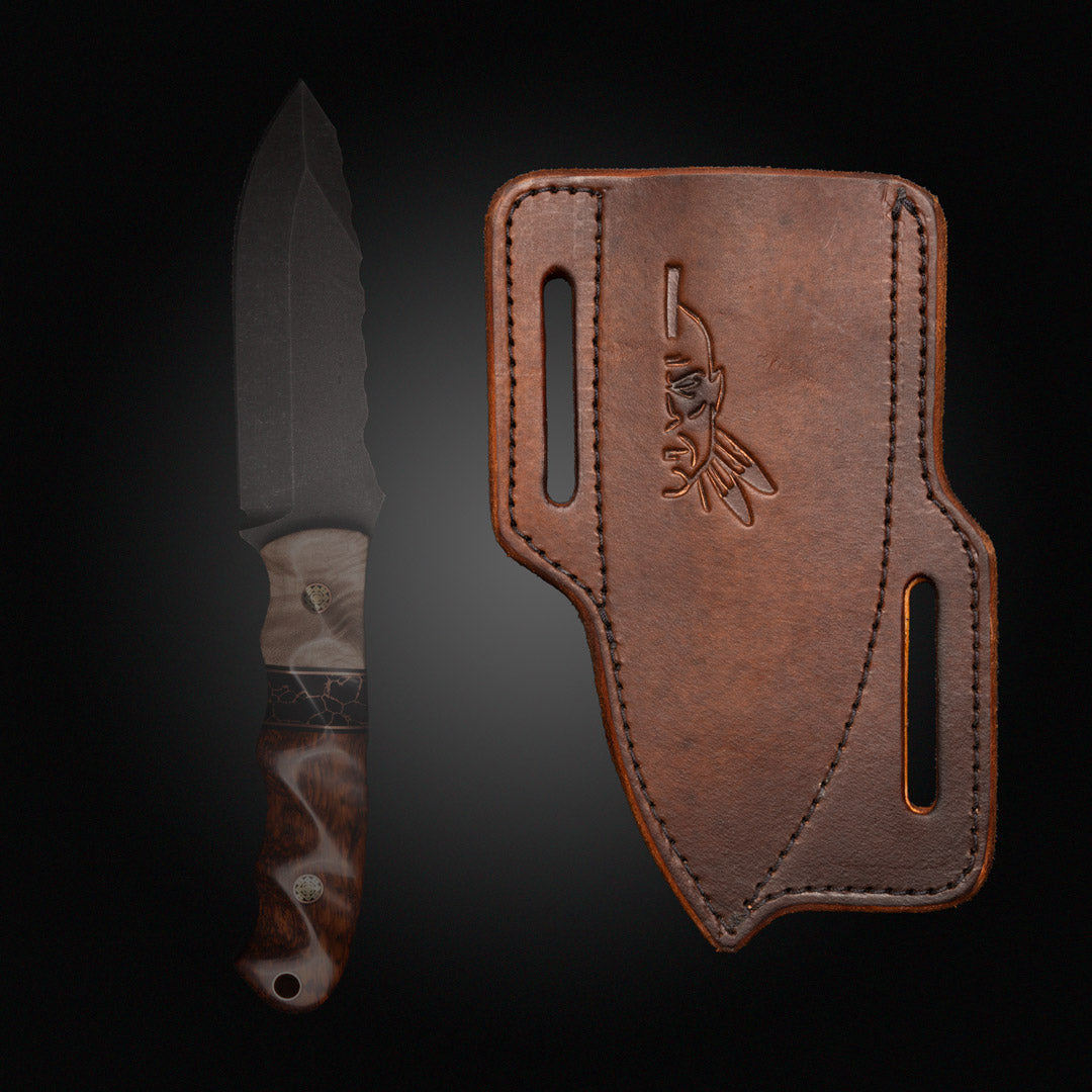 45 degree angle leather sheath, fits blades with 3"-4" length – Half ...