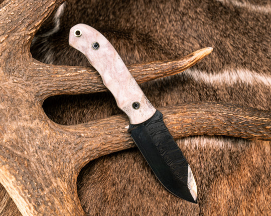 Disaster Cub- Baker Forge Matrix Pattern Damascus- CO Elk Antler, Mosa ...