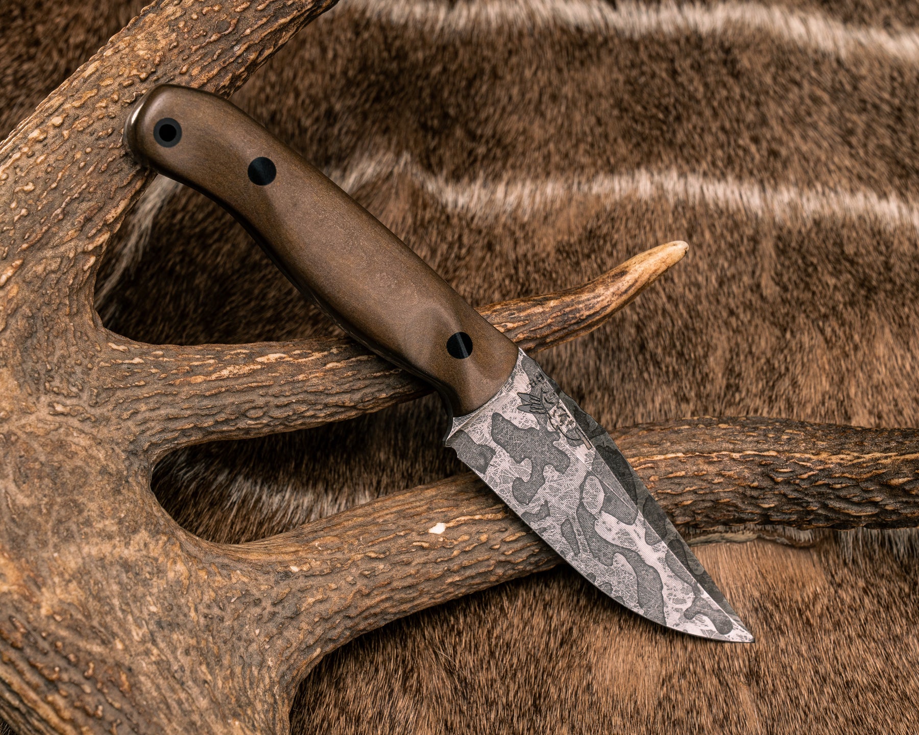 Drop Point Scalper- Brown's Point Richlite, CF Pins, CF Lanyard Pin, T ...