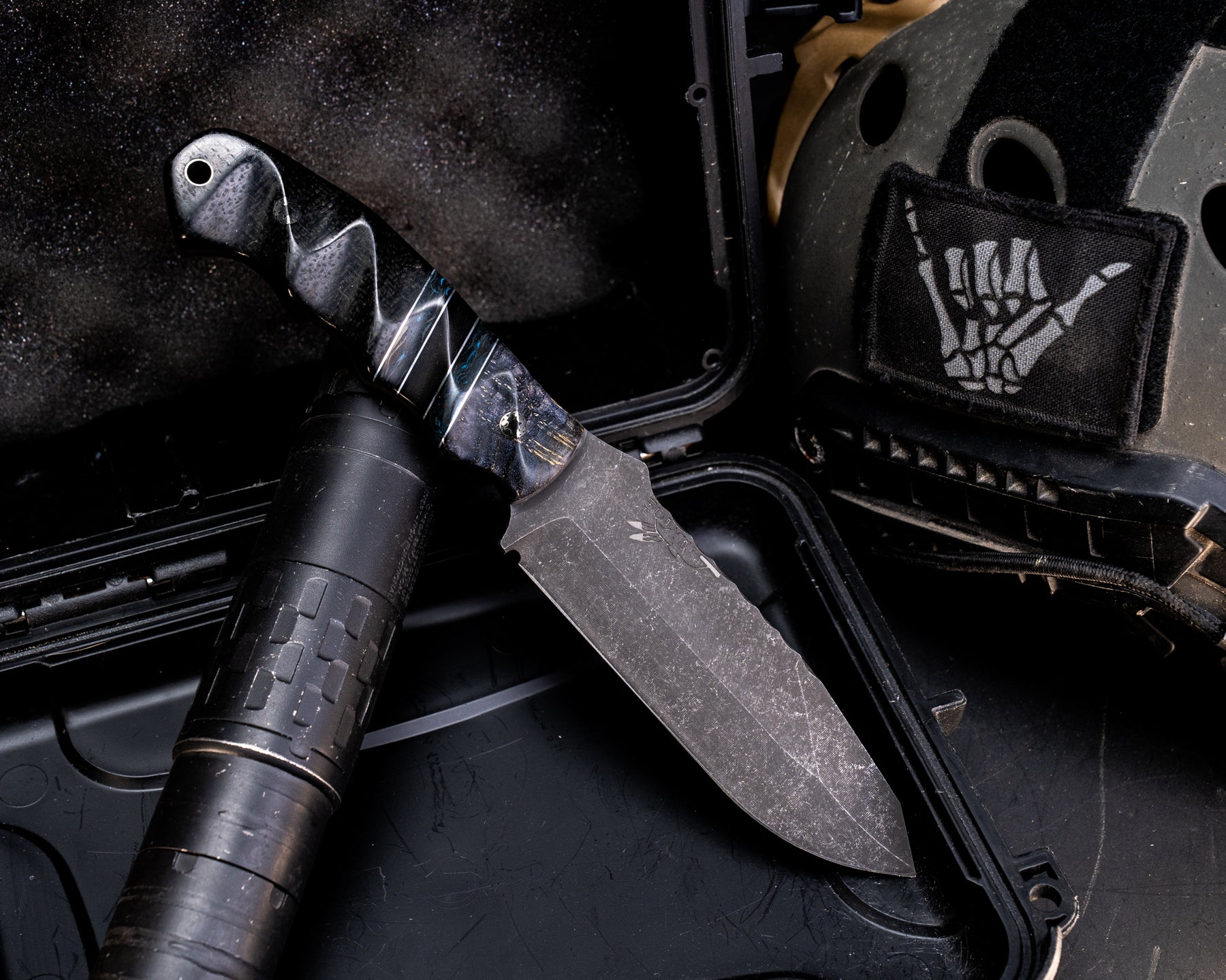 Disaster Breacher- Dyed Maple, Black G10 and Aluminum Pin Striping, Ar ...