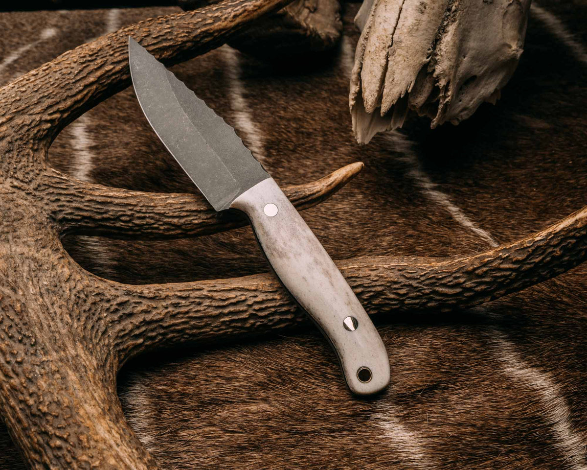 Crow Scalper- CO Elk, brass pins, brass lanyard pin, smooth grip – Half ...