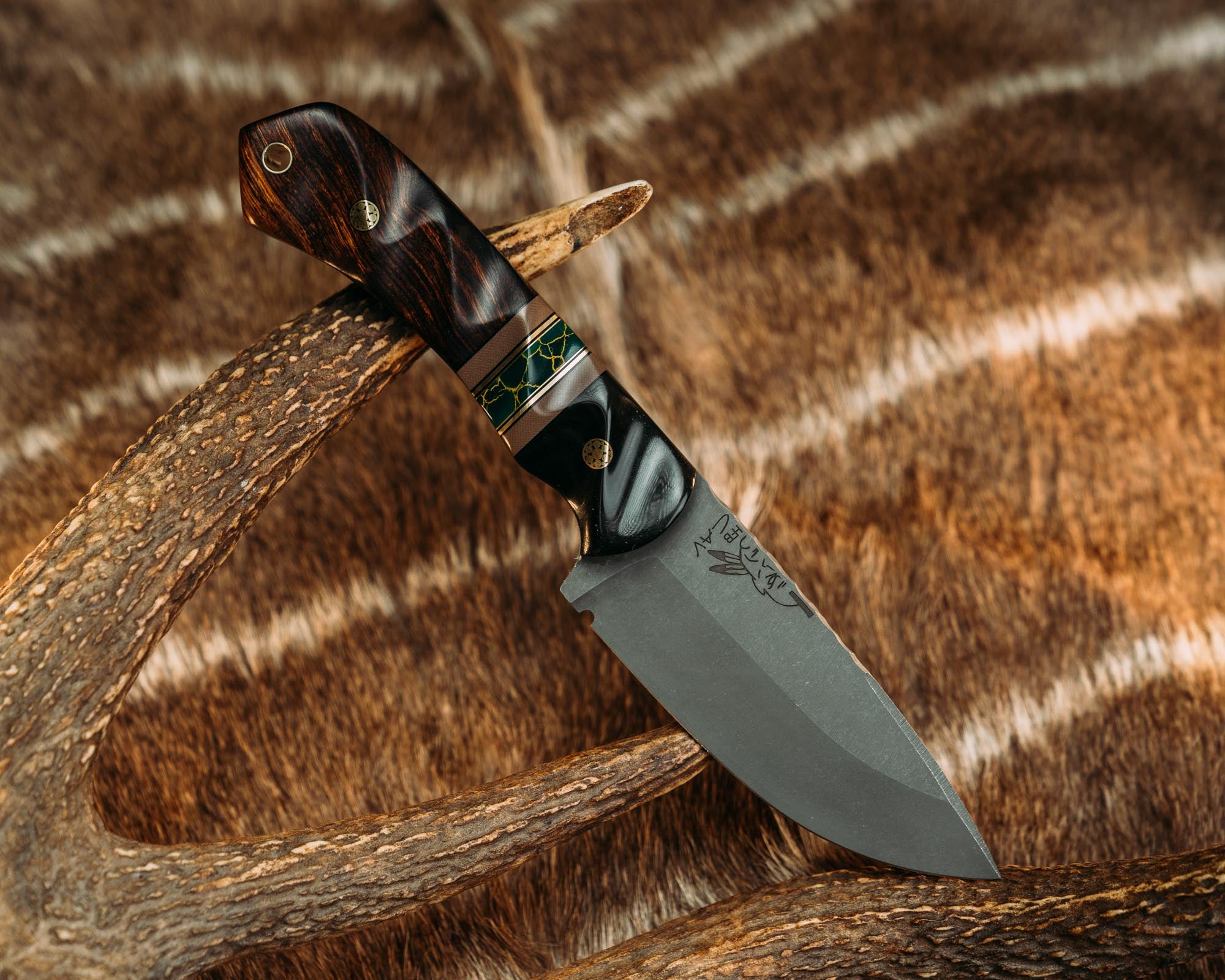 Cavner- Rams Horn, Black G10 and Brass Pin Striping, Coyote G10 and Ar ...