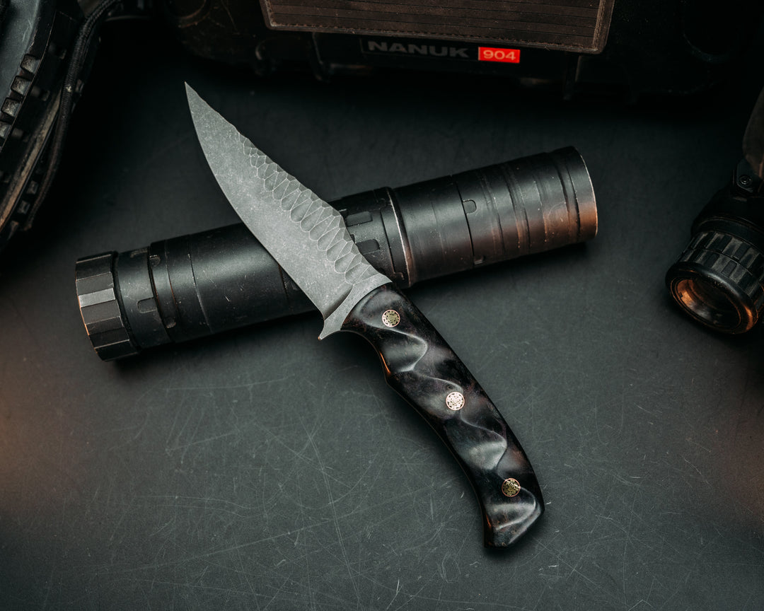 Tosahwi - Dyed Maple, Mosaic Pins, Textured Grip. – Half Face Blades