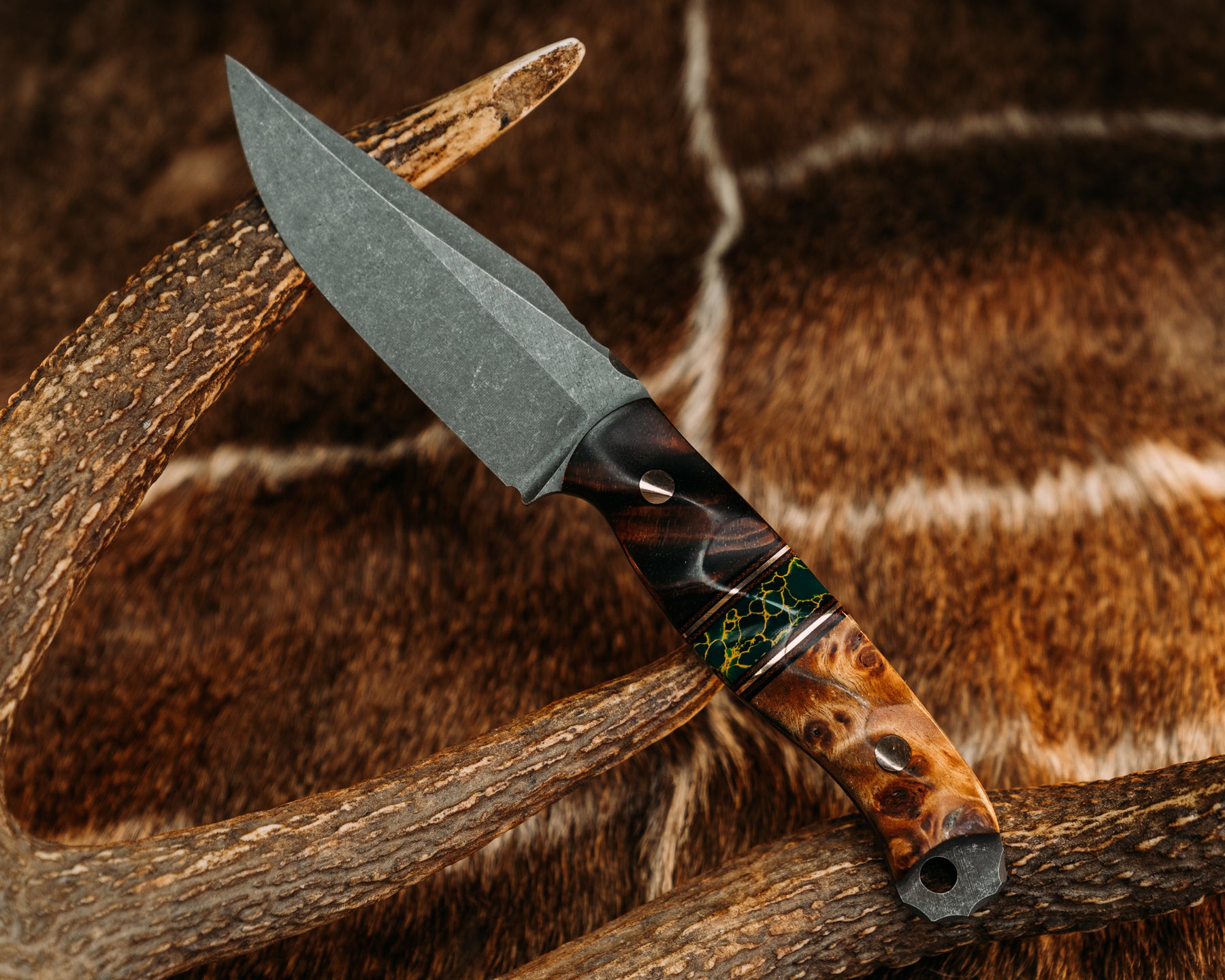 Drop Point Scalper - Hawaiian Curly Koa, Black G10 & Fire Canvas Micar ...