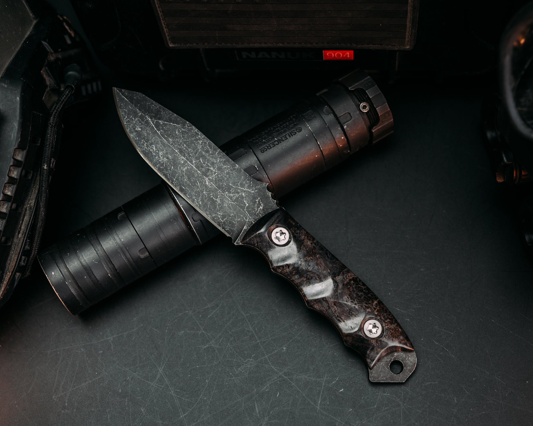 Disaster Jr - Dyed Black Ash Burl, Ti Torx Bolts, Smooth Grip. – Half ...