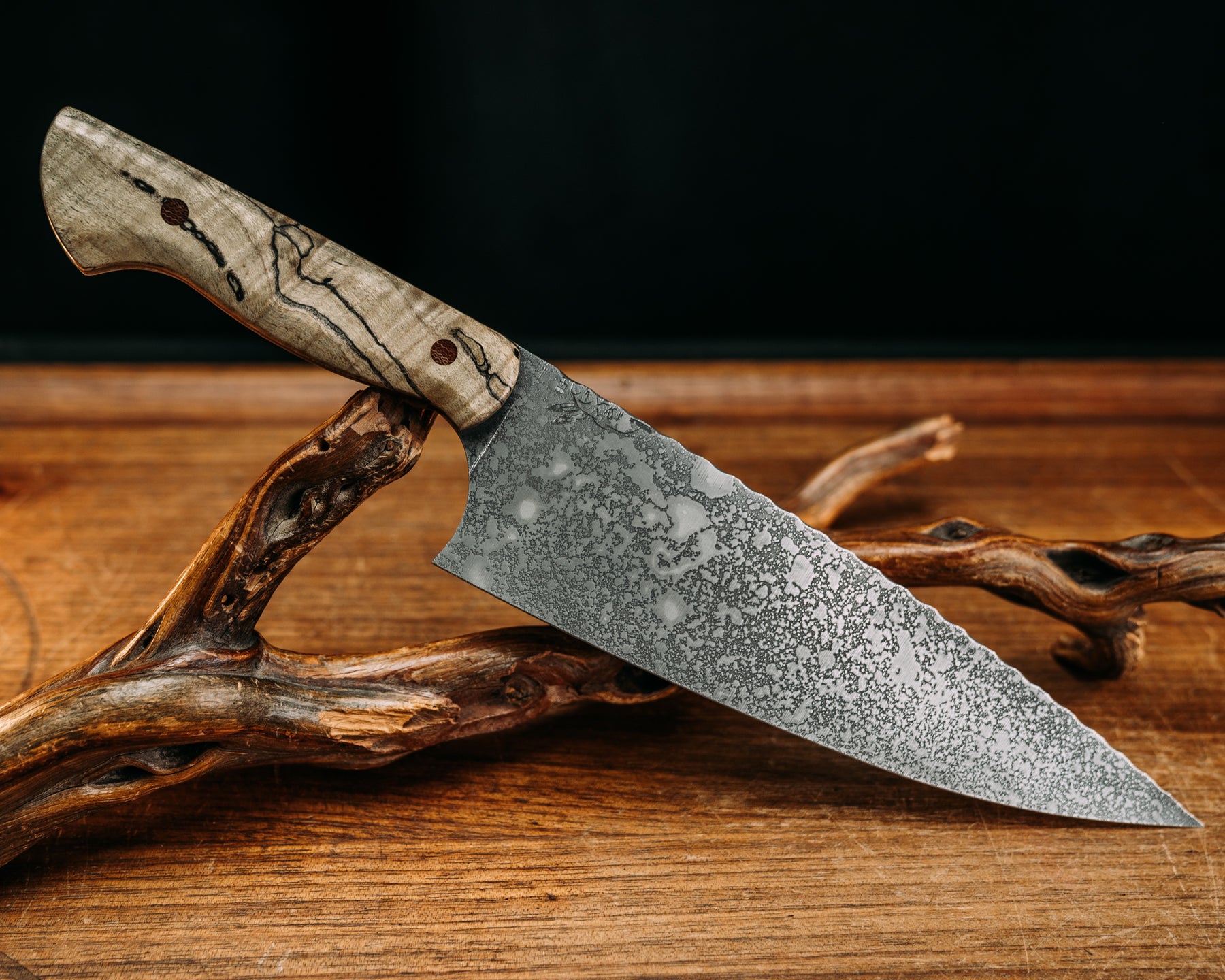 Chef Blade - Ambulu, Fire Canvas Micarta Pins & Liner, Smooth Grip ...