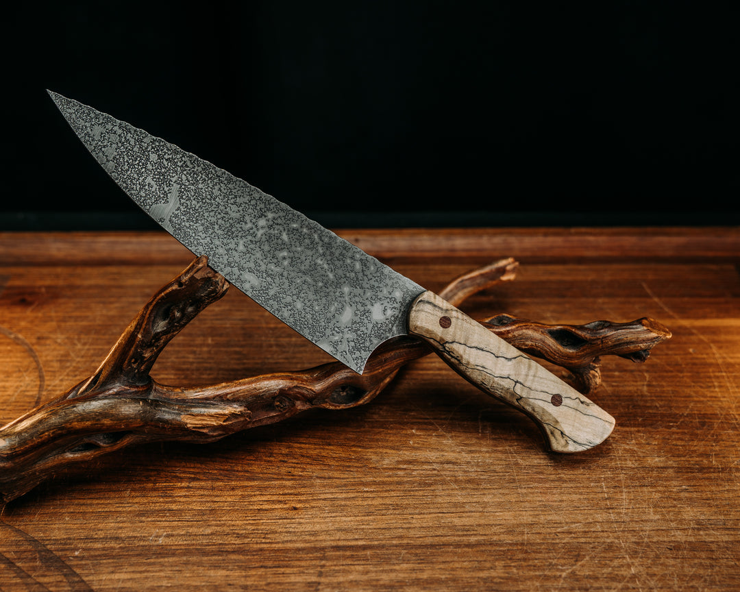 Chef Blade - Ambulu, Fire Canvas Micarta Pins & Liner, Smooth Grip ...