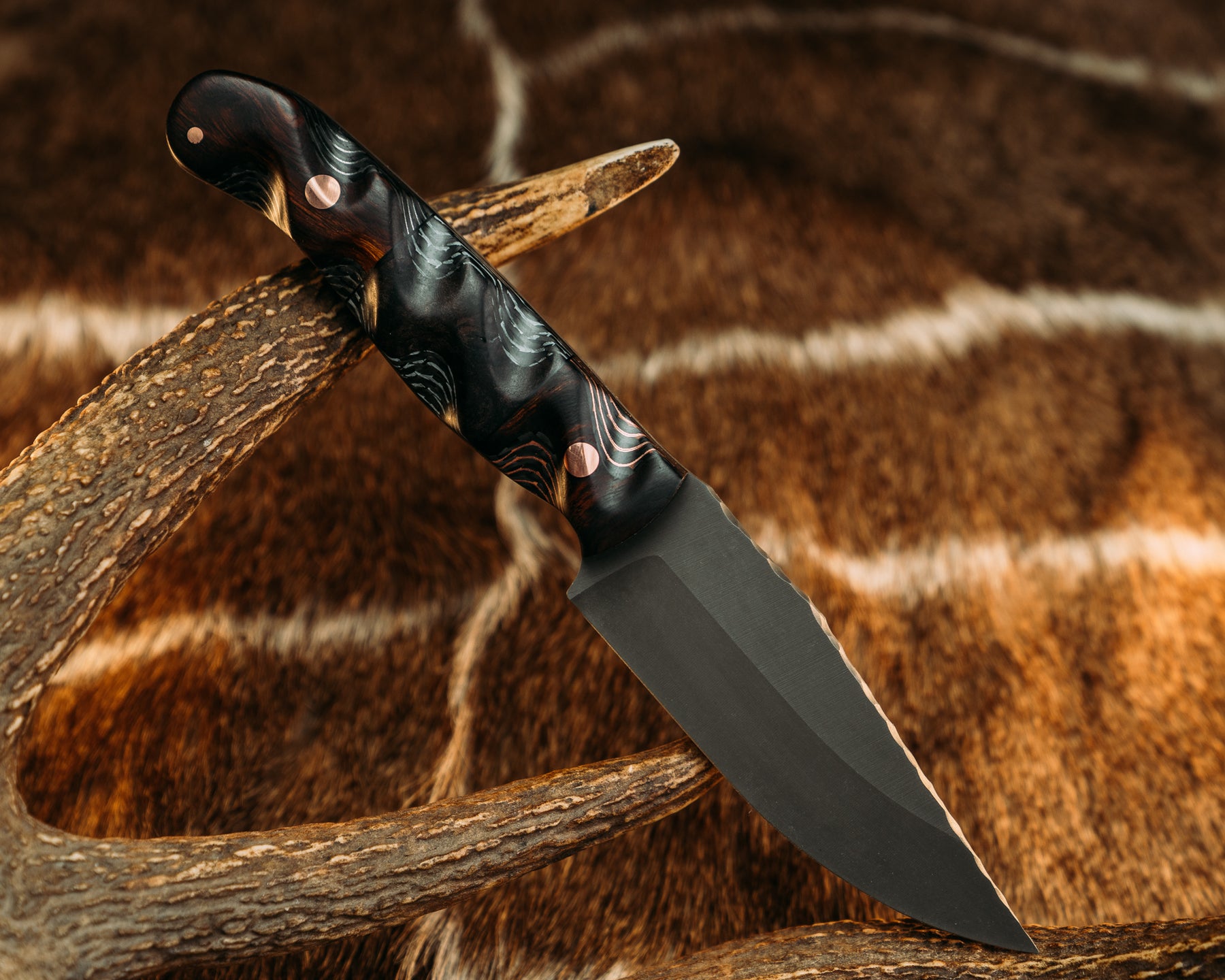 Crow Jr- Desert Ironwood Over Copper Dragon Strike Carbon, Black G10 P ...