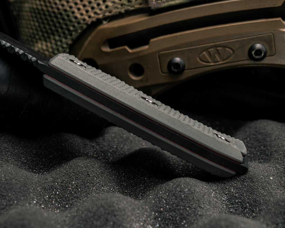 Ishi- Grey with Redline G10, Armor Black Cerakote, Ti Allen Bolts, Tex ...