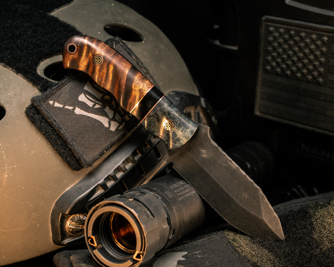 Disaster Cub- Dyed Buckeye Burl, Copper and Bison Horn Split, Hawaiian ...