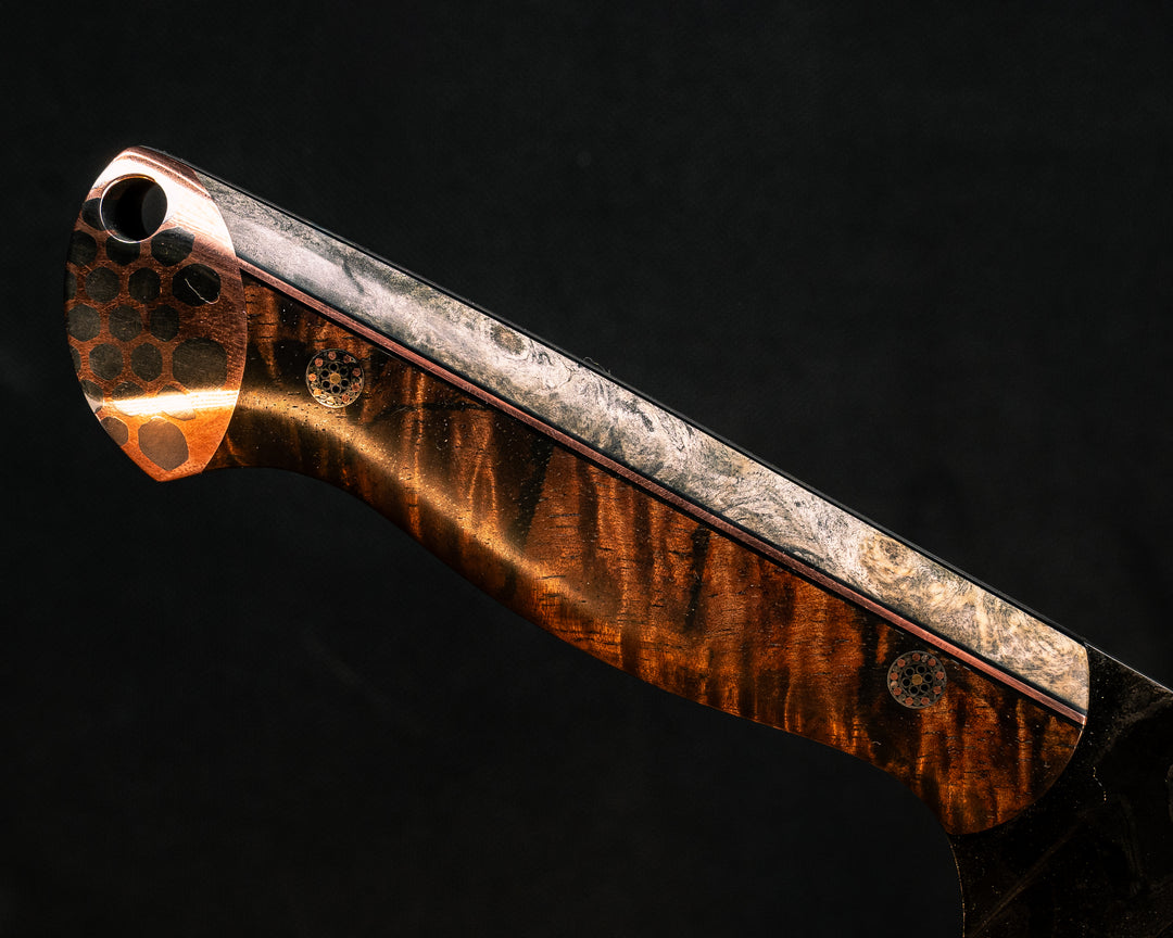 Chef Blade- Baker Forge Copper GoMai- Buckeye Burl, Black G10 and Copp ...