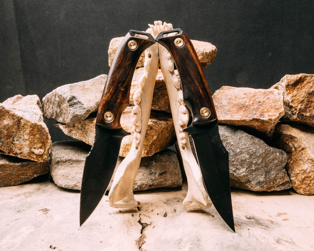 Tosahwi and Ishi Set- desert Ironwood, armor black cerakote, brass all ...