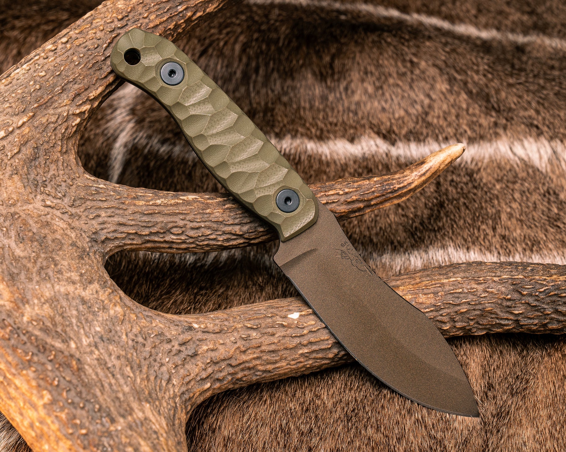 Skinner Jr - OD Green G10, Midnight Bronze Cerakote, Allen Bolts, Text ...