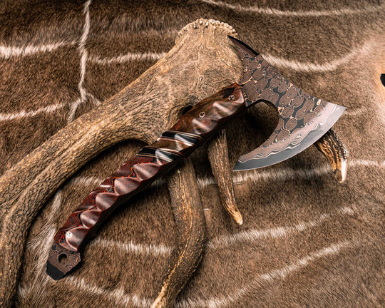 Viking Spike Hawk- Asian Rosewood, Black G10, Coyote G10 and Copper Pi ...