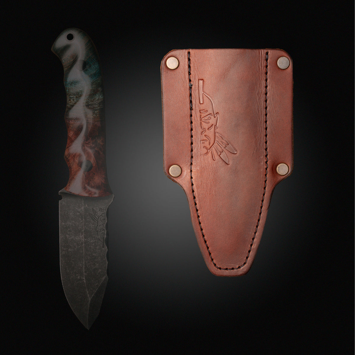 Leather sheath Disaster Cub size leather sheath, wider blades, 7" oa ...