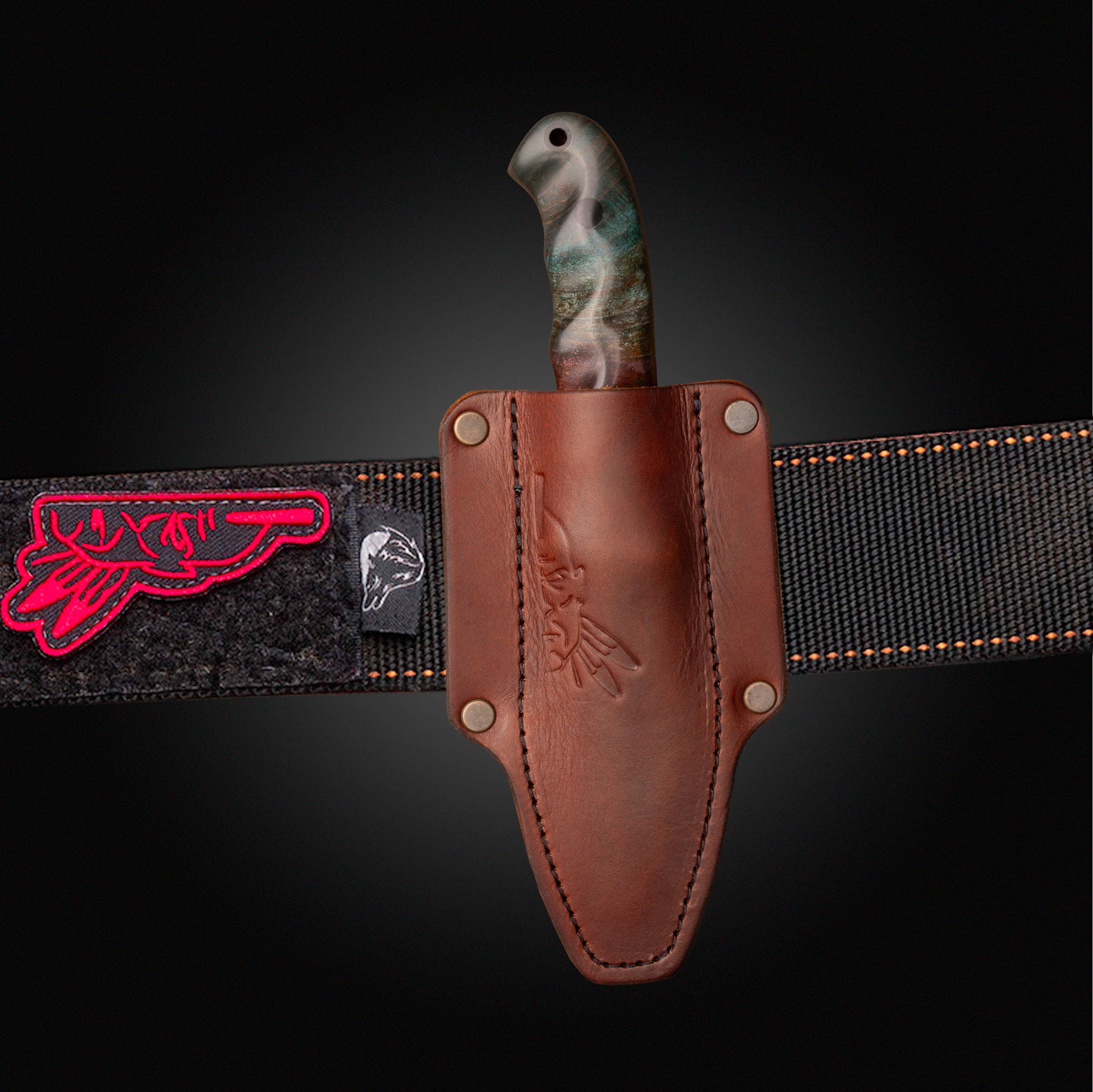 Leather sheath Disaster Cub size leather sheath, wider blades, 7" oa ...